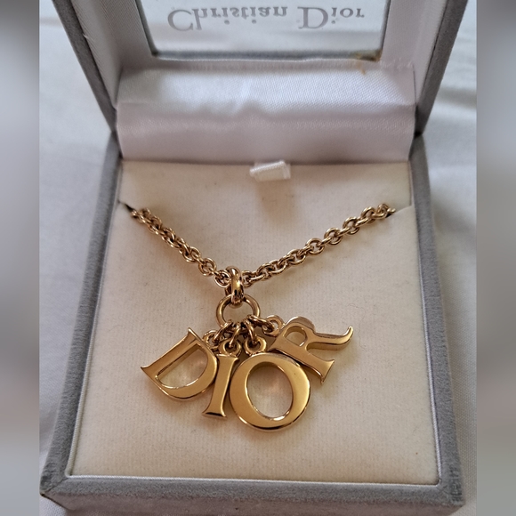 Dior | Jewelry | Christian Dior Logo Necklace | Poshmark